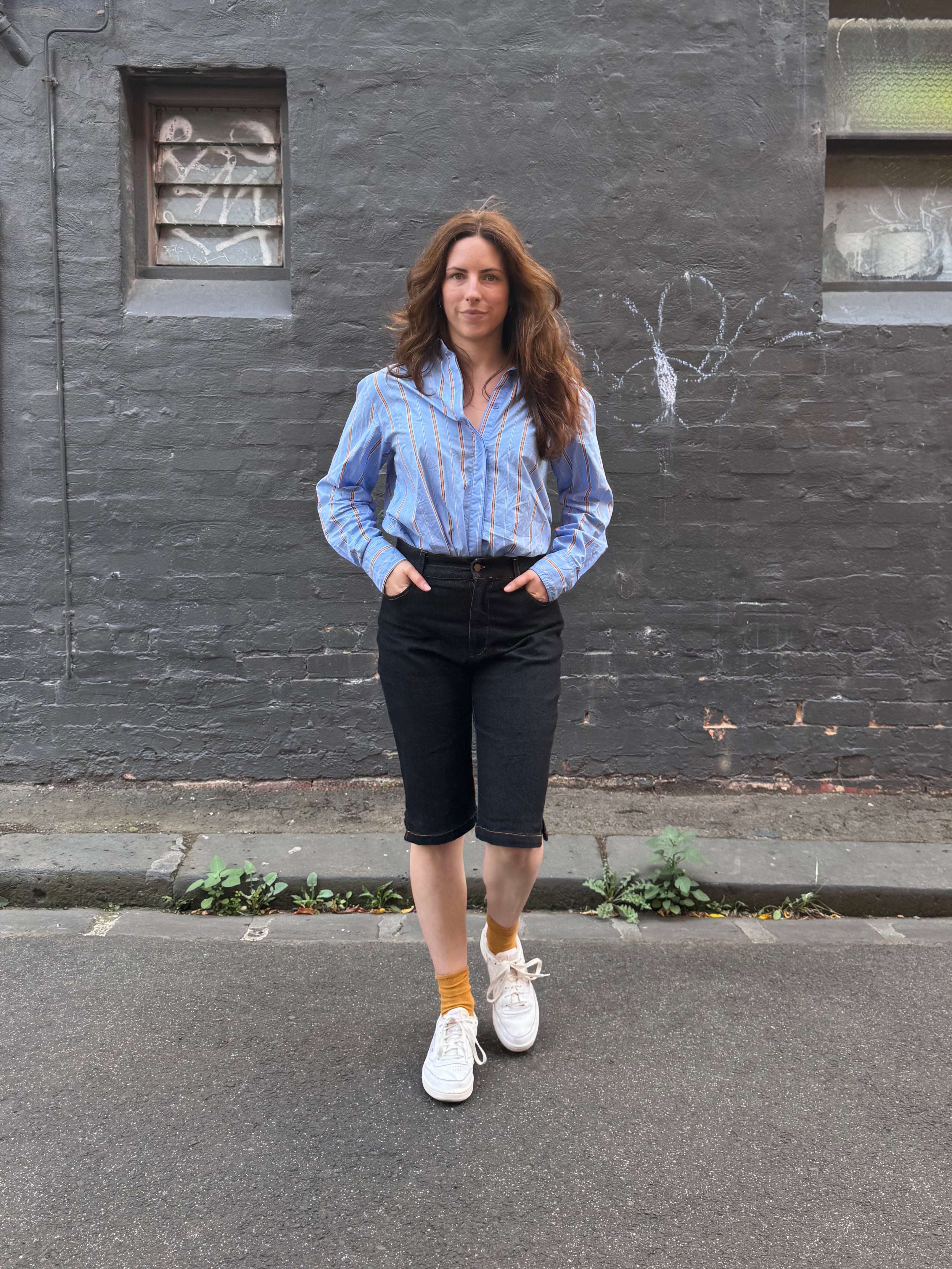 Clam Diggers, Black Denim – Leonard St
